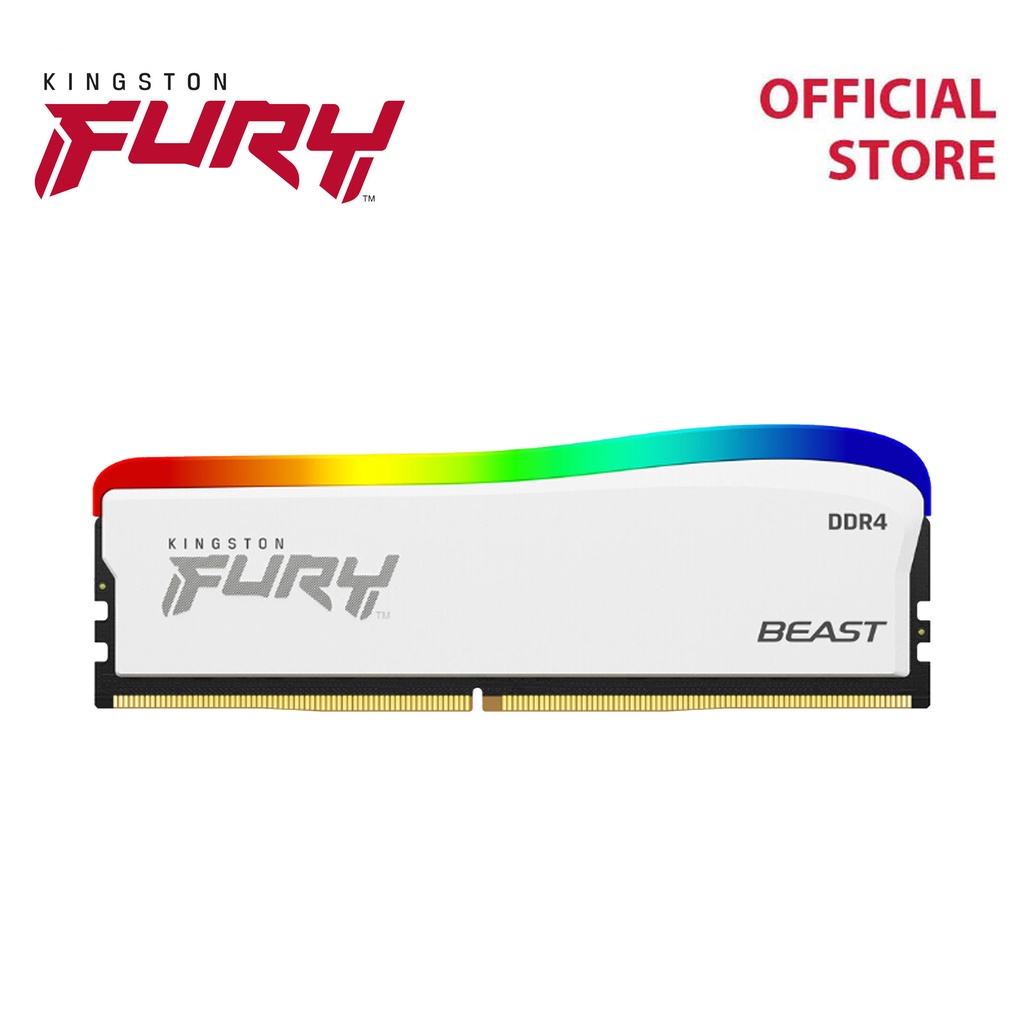 Kingston Fury Beast RGB DDR4 8GB/16GB/32GB Single/Kit DIMM Gaming Desktop Memory White | Shopee ...