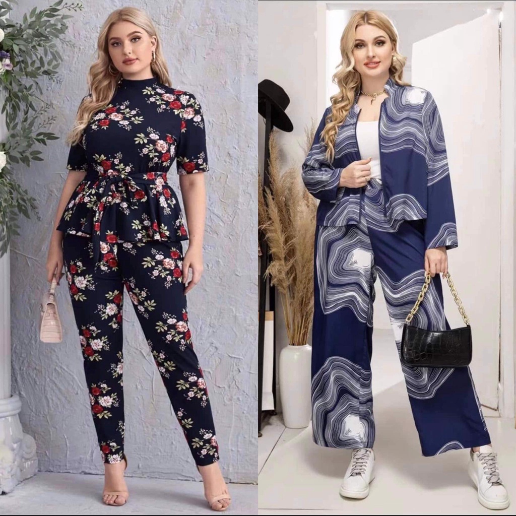FZ casual floral terno set turtle neck terno ( top and pants ) | Shopee ...