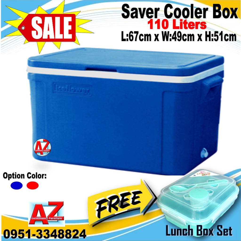 Ice flower Saver Cooler ice box Box 110 Liters-FREE Lunch Box Set ...