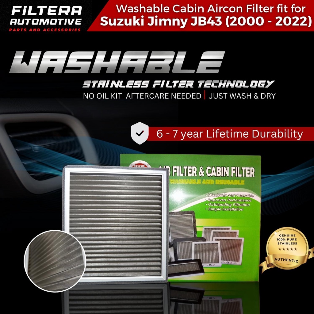 Filtera Washable Lifetime Cabin Aircon Filter for Suzuki Jimny 1.3 L ...