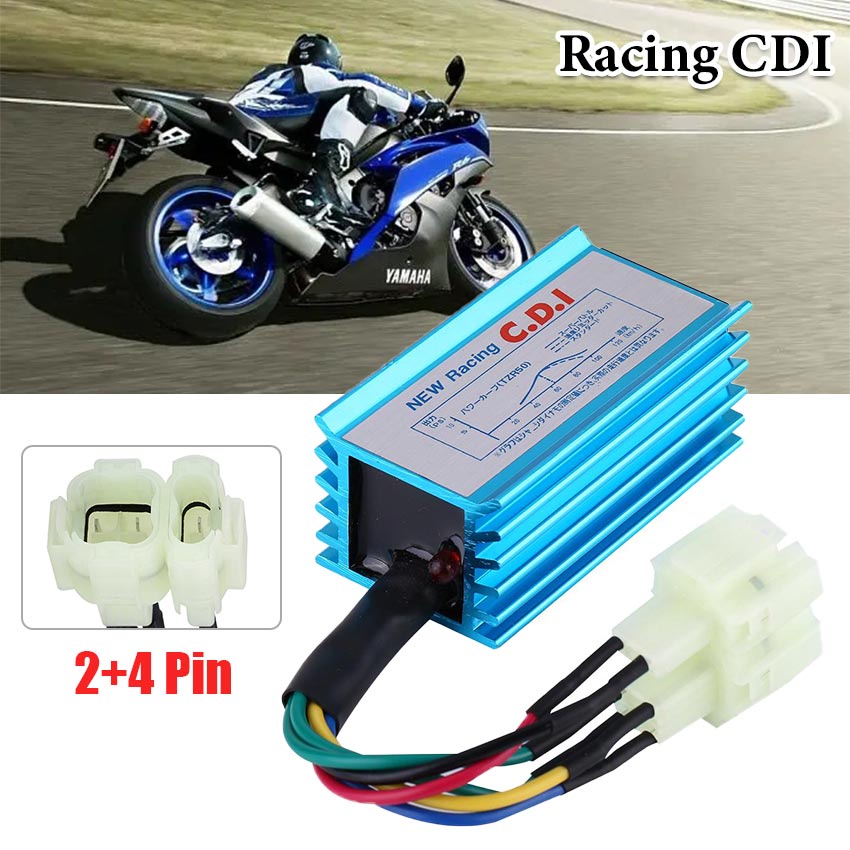 6 Pins Racing CDI AC Box+Ignition Coil for GY6 50-250CC Honda CG 125cc ...