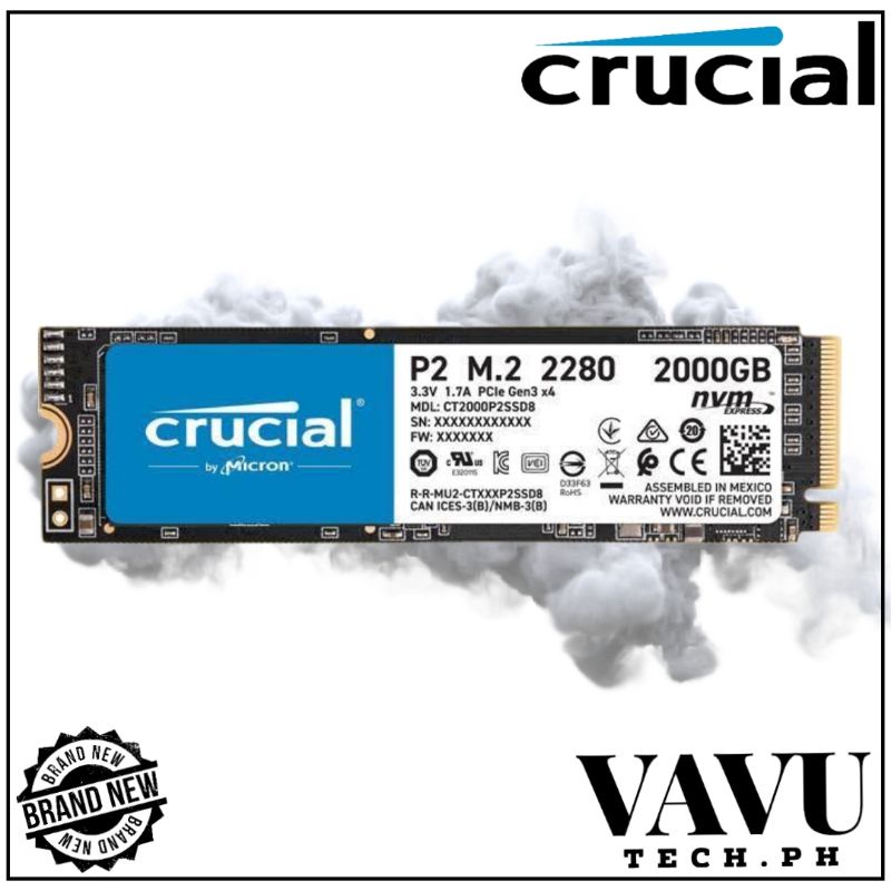 Crucial P2 2TB M.2 2280 NVMe Gen 3x4 3D NAND SSD | Shopee Philippines