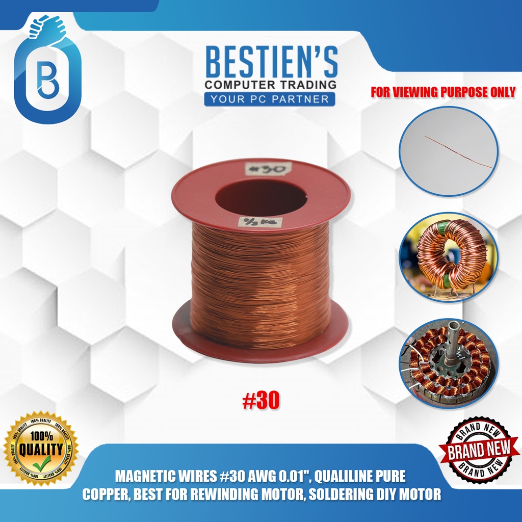 MAGNETIC WIRES #30 AWG 0.01", QUALILINE PURE COPPER, BEST FOR REWINDING ...