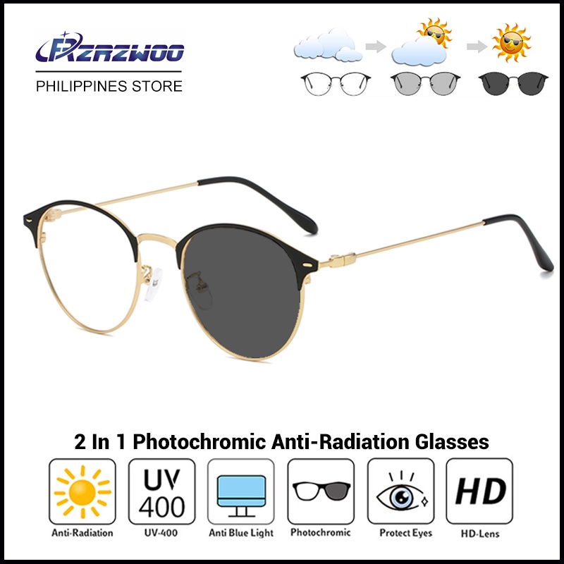 RZRZWOO Anti Radiation And Photochromic Eyeglasses Anti-Ultraviolet ...