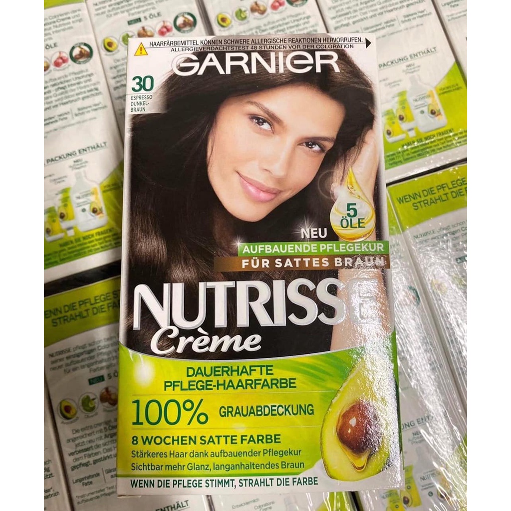 Garnier Nutrisse Creme No. 30 silver-coated black hair dye | Shopee ...