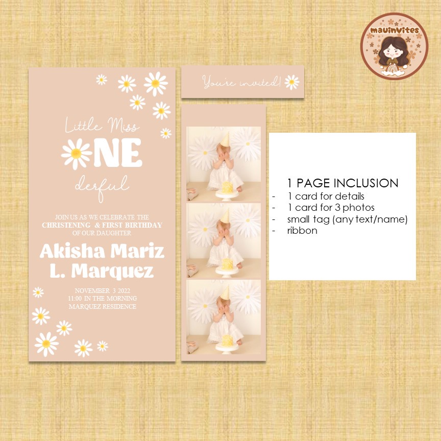 BOOKMARK INVITATION • BIRTHDAY / CHRISTENING INVITATION | Shopee ...