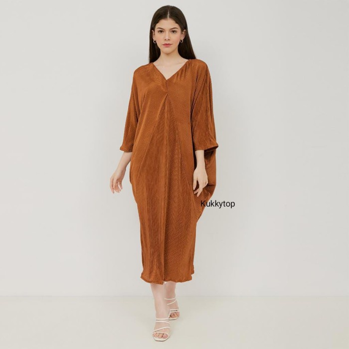 PROMO! KAFTAN kaftan lebaran Kukky Top Dress Women Plisket Long kaftan ...