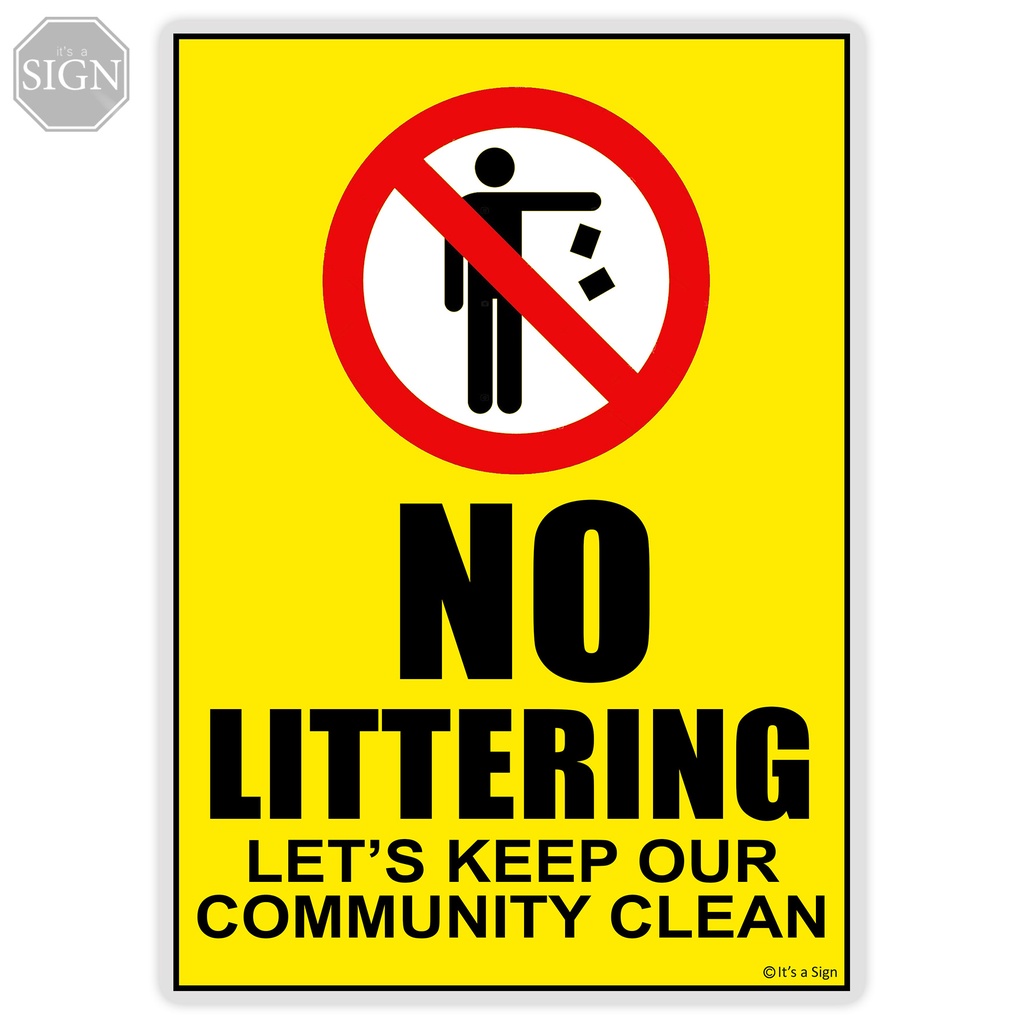 No Littering Keep Clean Sign - Laminated Signage - A4 Size | Shopee ...