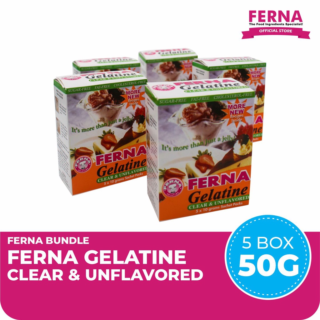 Ferna Unflavored Gelatine 50g ( Bundle x 5 Box ) | Shopee Philippines