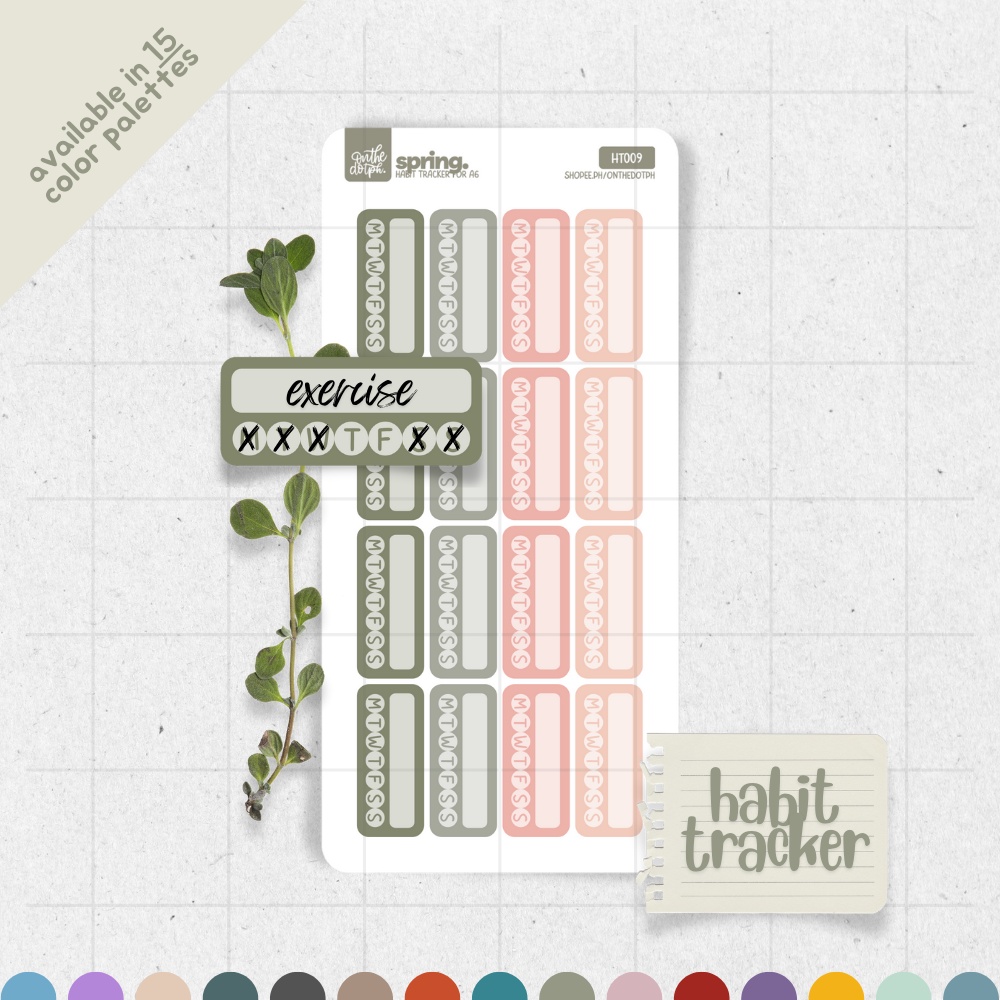 habit tracker a6 stickers • functional for planners, journals ...
