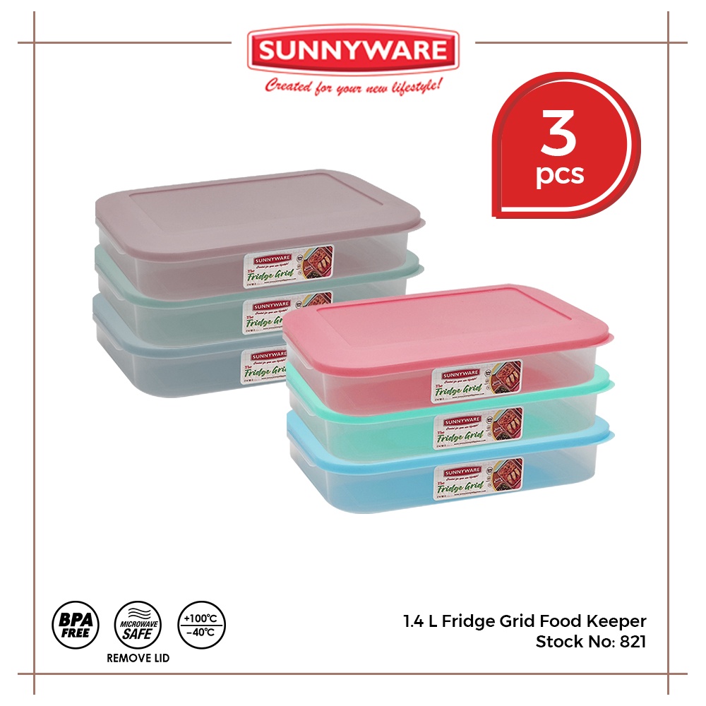 3pcs 1.4 L Fridge Grid Food Keeper [Sunnyware 821] | Plasticware ...