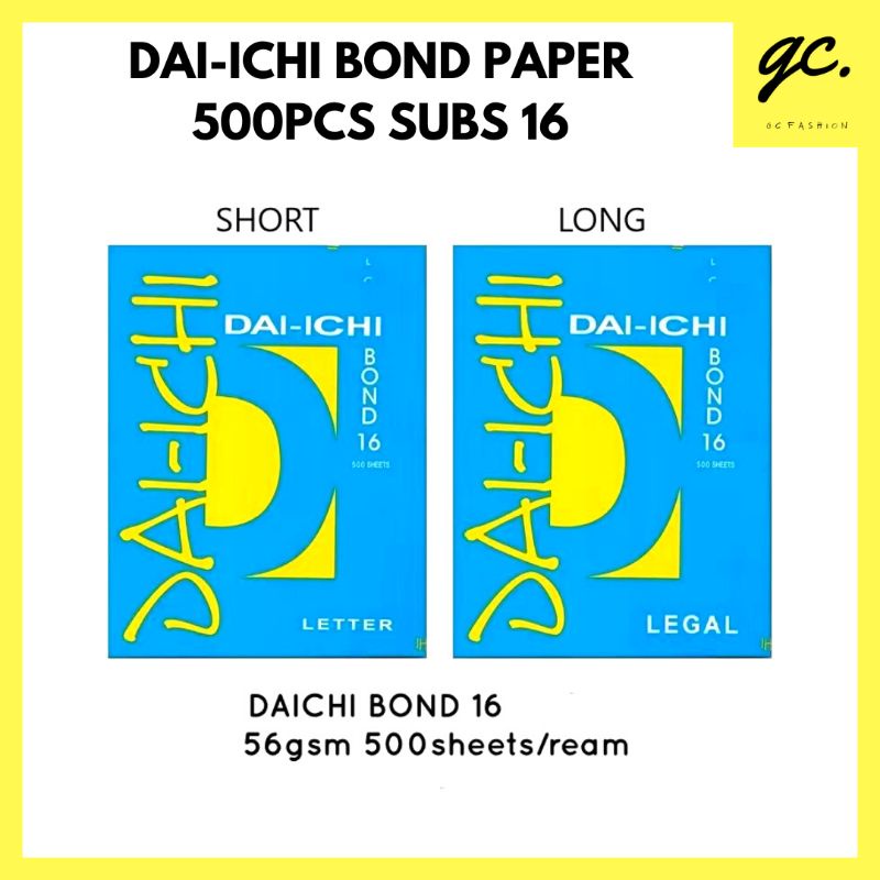 GC DAI-ICHI Bond Paper Substance 16 Short and Long | Shopee Philippines