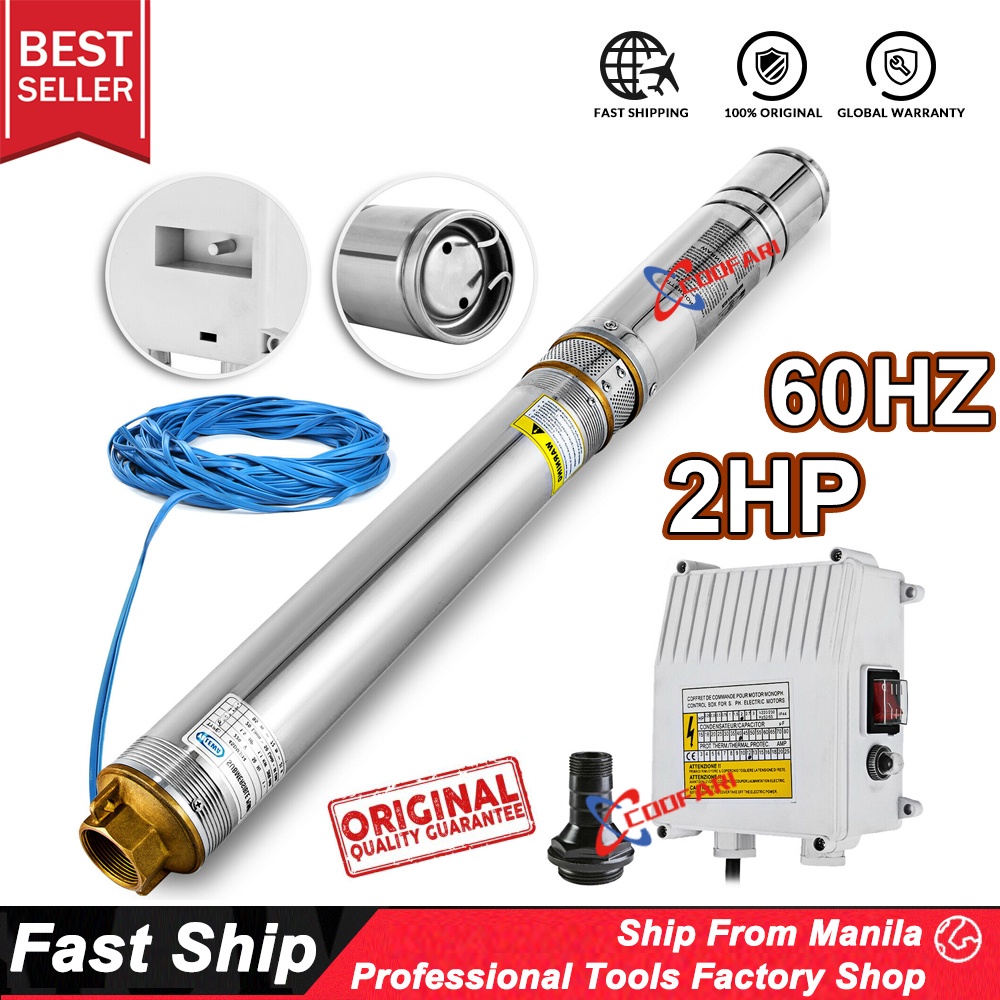 3Inch Submersible Pump 2HP Deep Well Pump Electric Submersible Bore Pump 220V Submersible Water ...