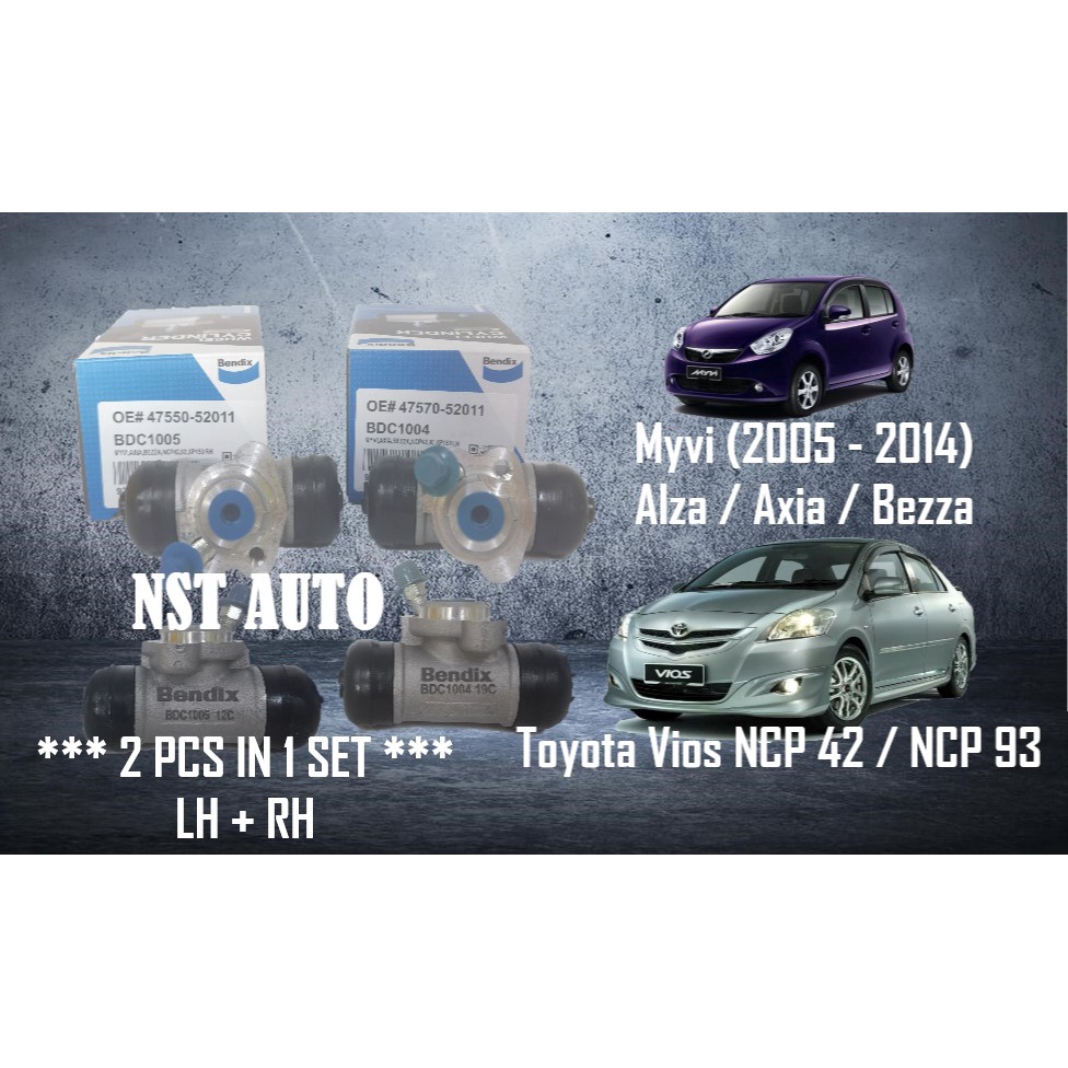 BRAKE PUMP REAR PERODUA MYVI, ALZA, AXIA, BEZZA, VIOS NCP 42 / NCP 93 ...
