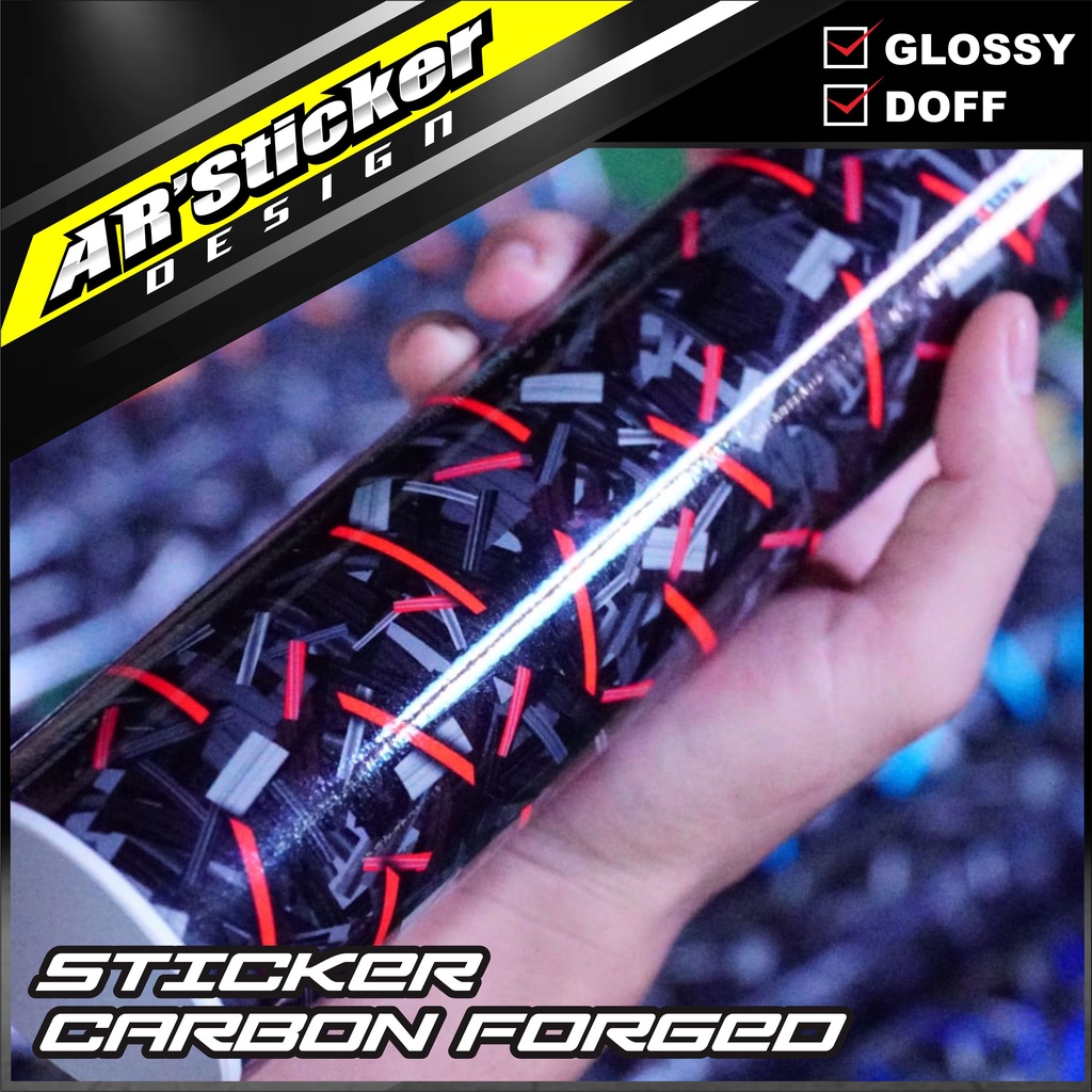 Forged Carbon Motif Sticker - Forged Red Carbon Sticker size 50 x 100cm ...