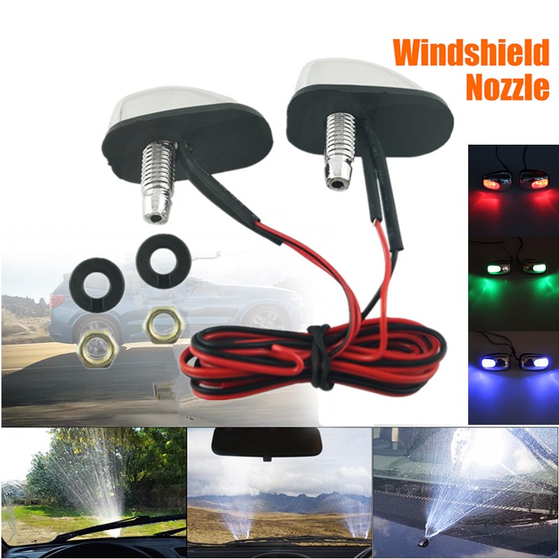 2pcs/set Car Hood Windshield Wiper Washer With LED Light Truck Car Hood ...
