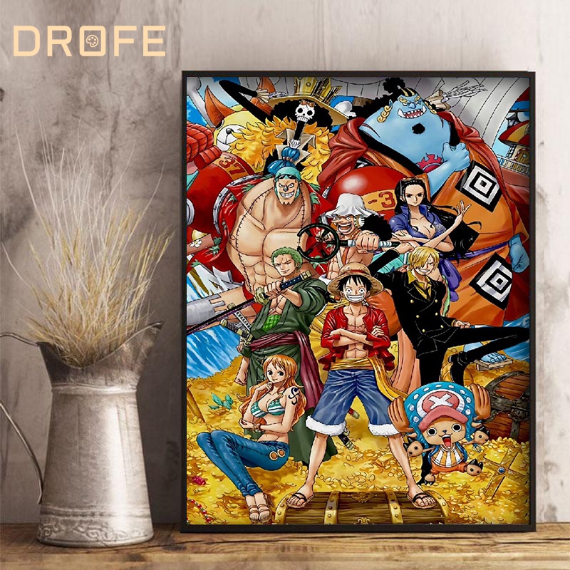 DROFE 40x50cm Frameless Cartoon Luffy One Piece Acrylic Paint By ...