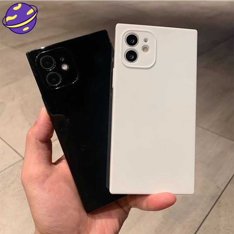 Simple Black White Square Phone Case for iPhone 17 16 15 14 13 12 11 ...