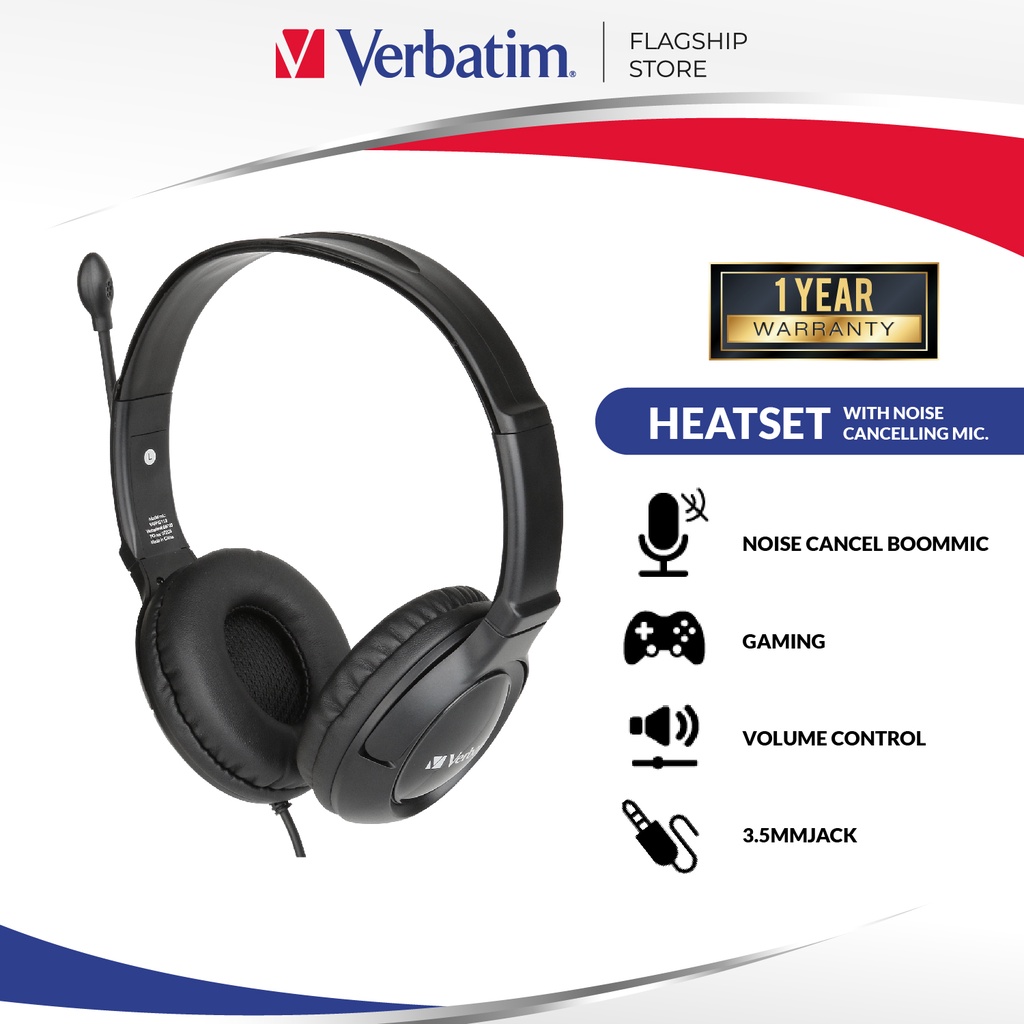 Verbatim EAR-66705 Headset with Noise Cancelling Mic | Shopee Philippines