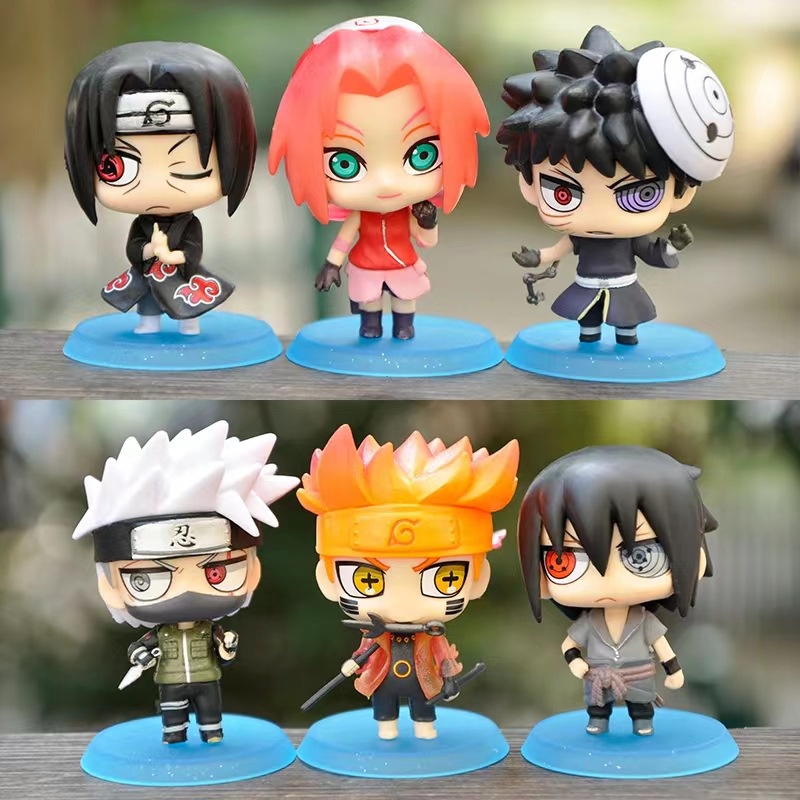 7cm 6pcs Naruto Figure Kakashi Obito Sakura Itachi Uchiha Sasuke Action ...