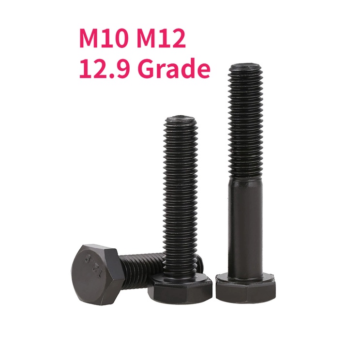 M10 M12 12.9 Grade Carbon Steel Full Thread External Hex Hexagon Screw ...