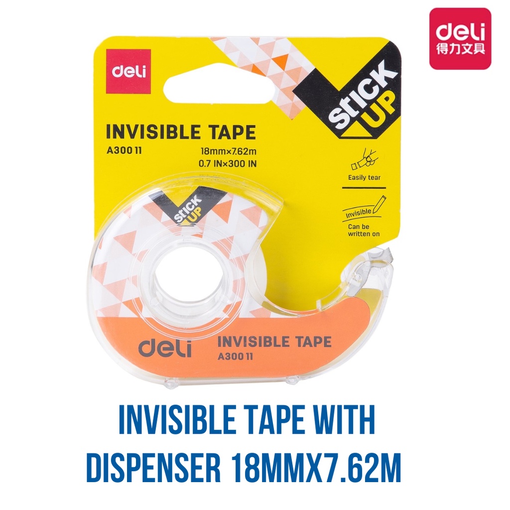 ART HUB - DELI Invisible Tape with Dispenser 18 mm x 7.62 mm (Non-Toxic ...