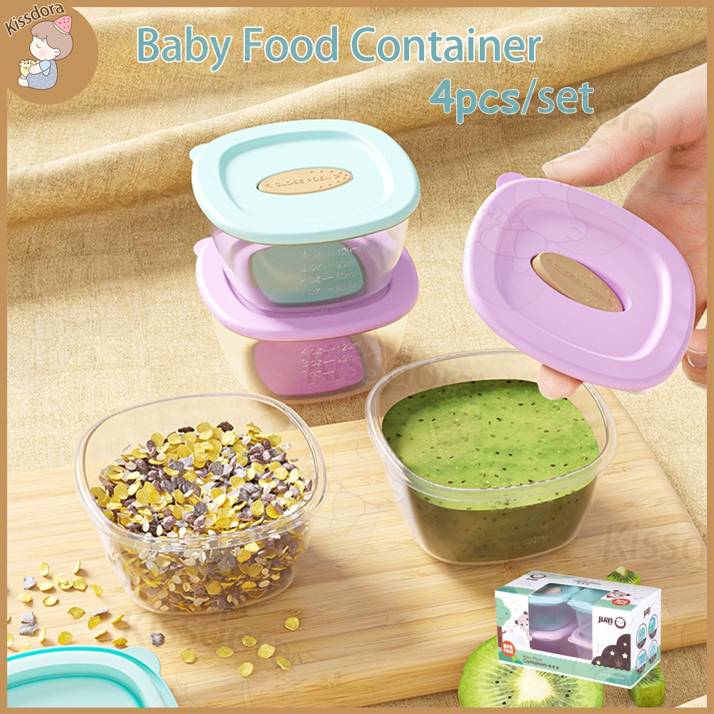 Kissdora Baby food storage BPA free freezer baby food container 4pcs ...