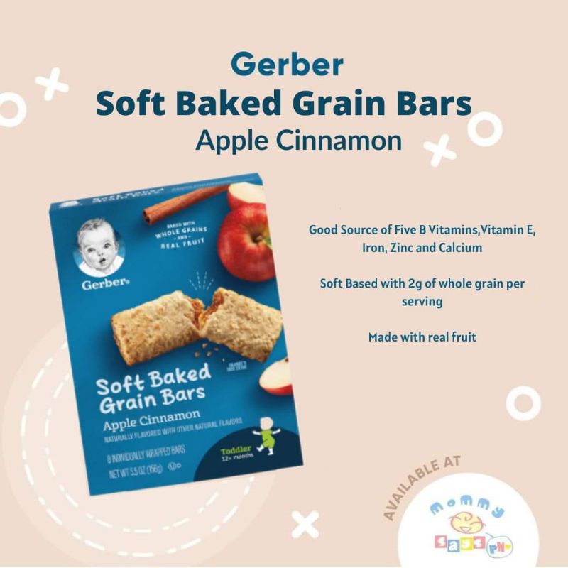 Gerber Soft Baked Grain Bars, Apple Cinnamon | Shopee Philippines