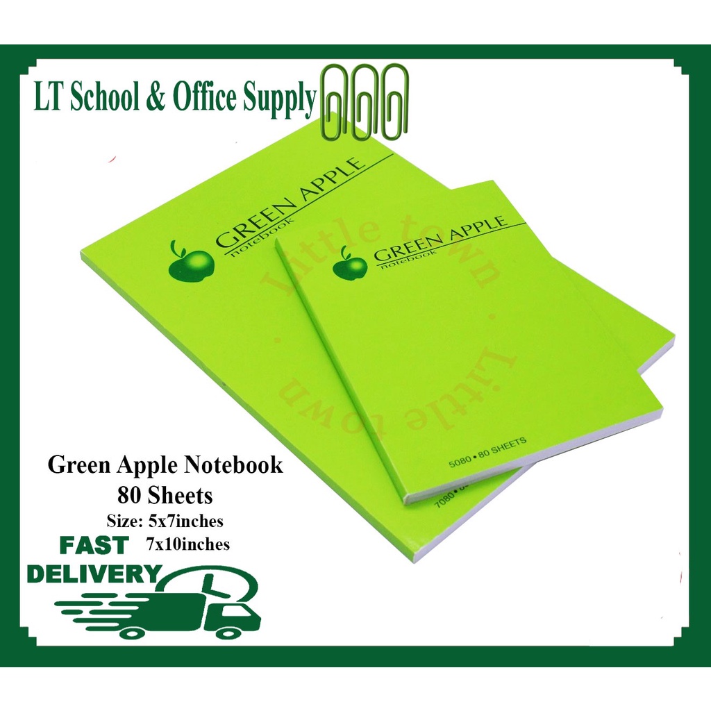 Green Apple Notebook padded type 80 Sheets | Shopee Philippines