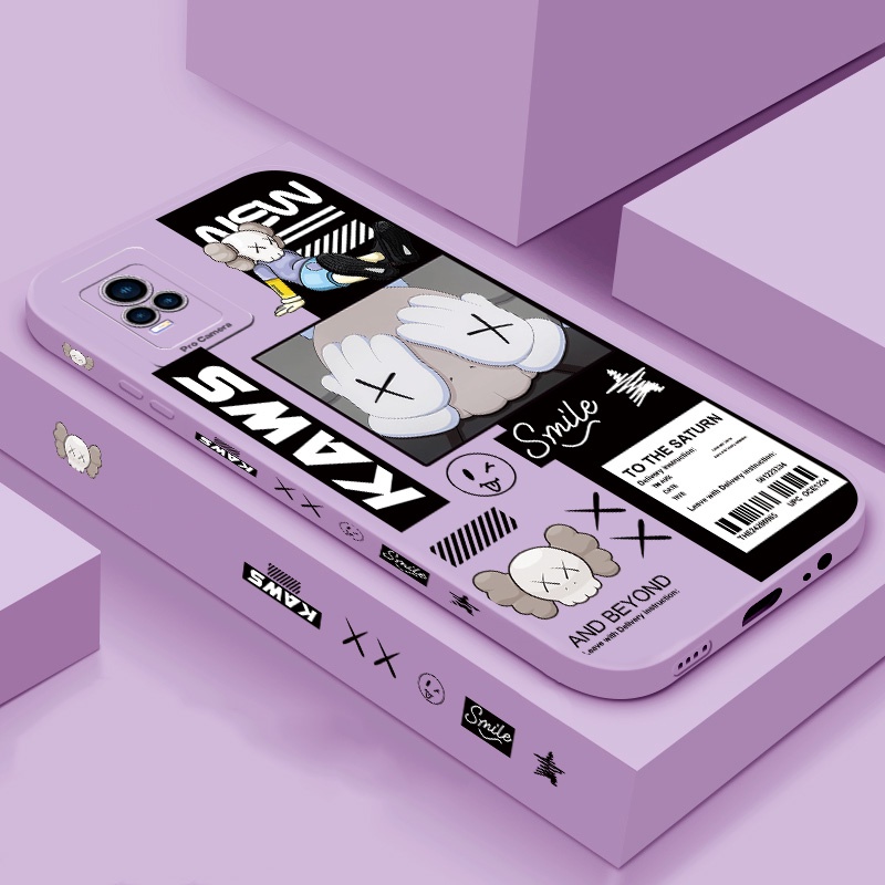 Casing Vivo V21E V21 4G V20 Pro V20 SE V23 5G Trendy Brand Kaws Silicon ...