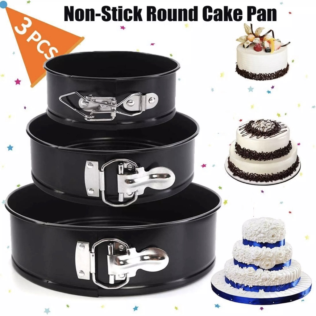 3in1 round cake mold set 3-tier layer baking pan cake molding | Shopee ...