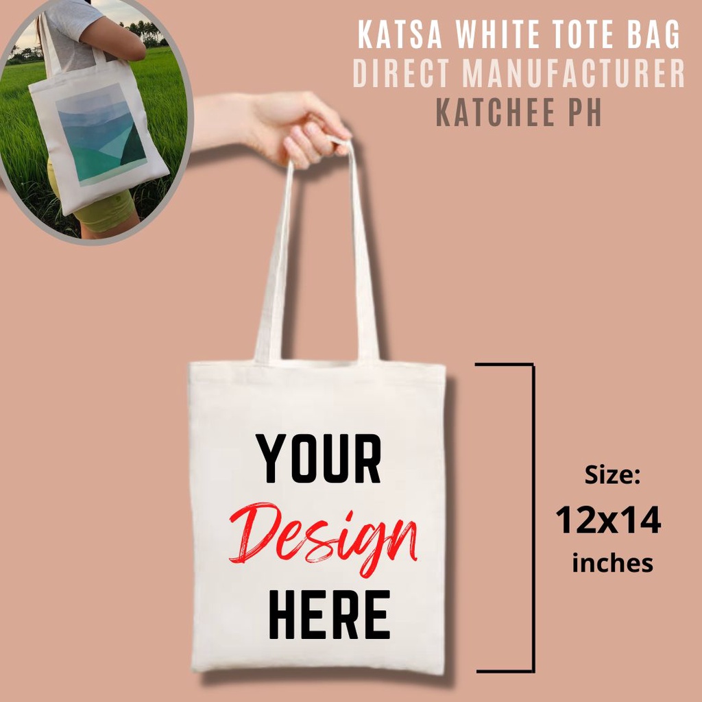 Customized Tote Bag 12x14 inches Katsa Canvas High Quality / Korean ...
