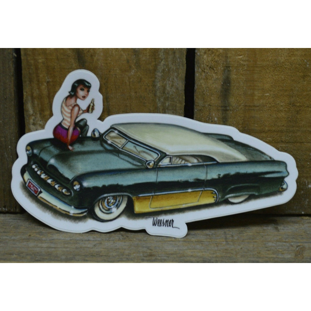 1951 FORD COVERTIBLE STICKER KEITH WEESNER ART DECAL FLATHEAD 1949 1950 ...