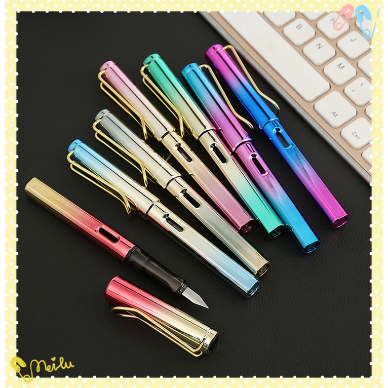 10pcs Free Refill Fountain Pen Fine Nib Calligraphy Signature School ...