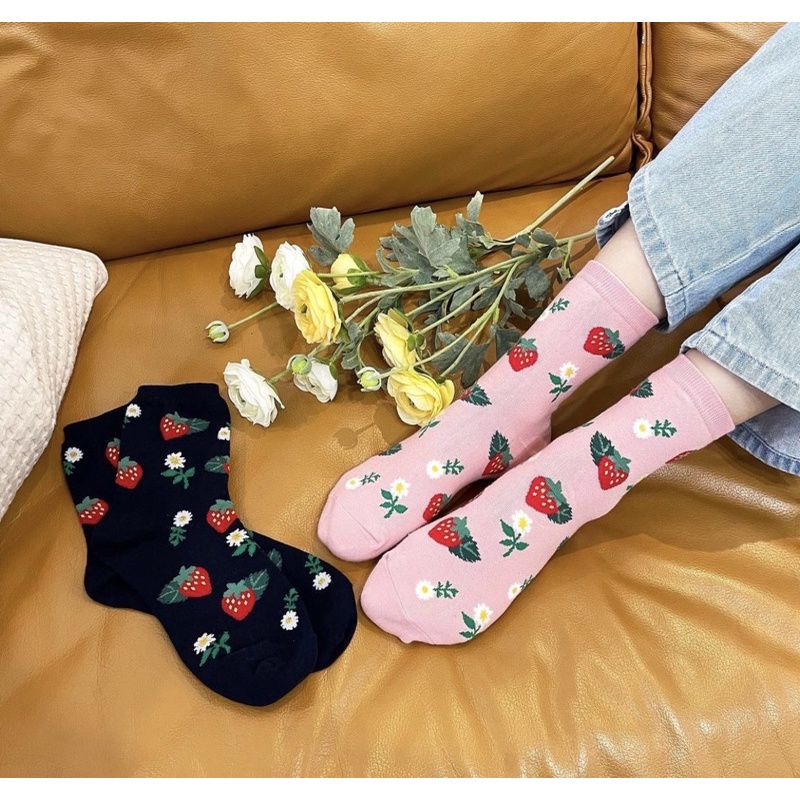 Korean Socks - Strawberry Socks - Iconic Socks | Shopee Philippines