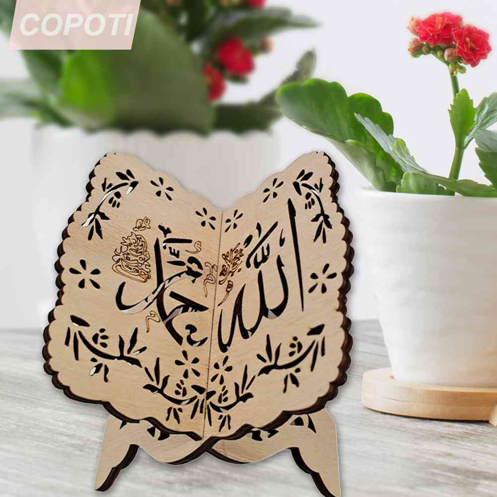 Wooden Eid Al-Fitr Islamic Book Shelf Bible Quran Koran Book Stand ...