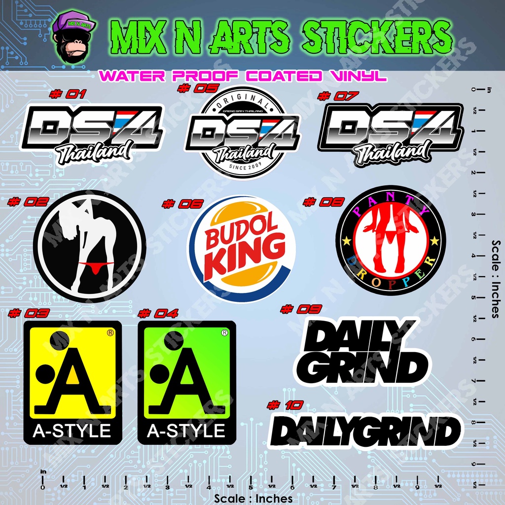 DaengSAI4 Daily Grind Waterproof Vinyl Sticker for Motorcycle Tumbler ...
