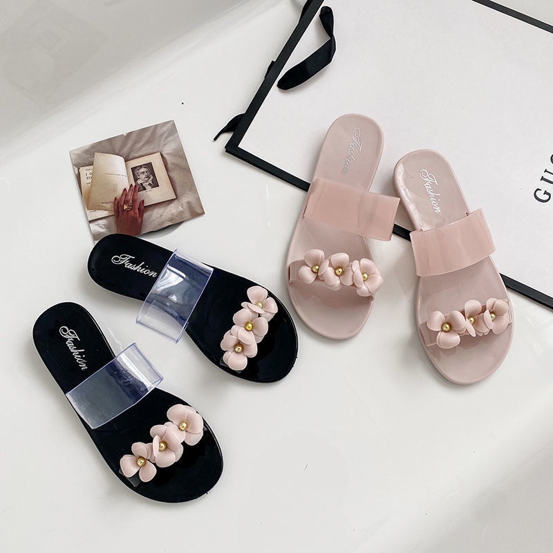 floral Crystal Transparent Jelly Slipper | Shopee Philippines
