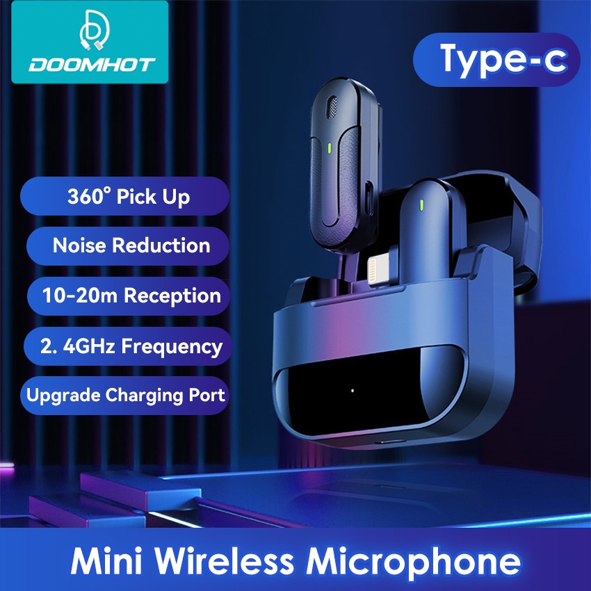 DoomHot Mini Mic Wireless Microphone Intelligent Noise Reduction ...
