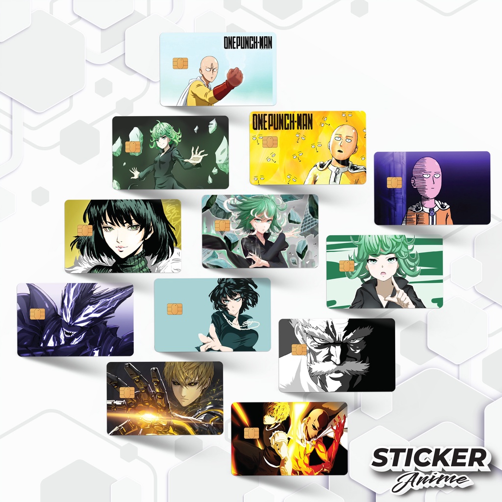 Sticker Anime One Punch Man Saitama Genos Stiker Card Cover ATM Bank ...