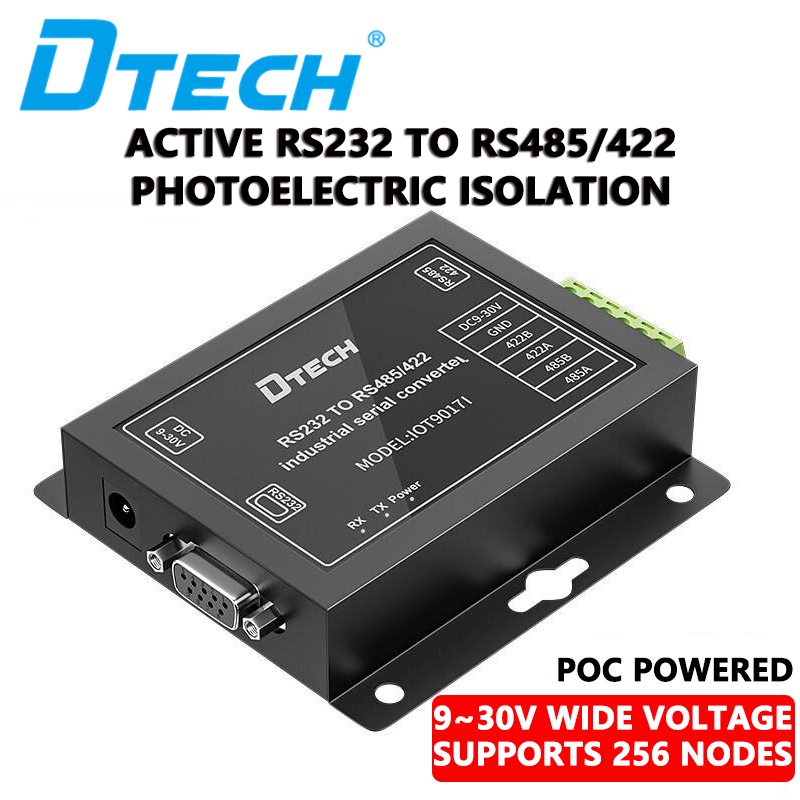 DTECH Industrial Grade Active RS232 To RS485/RS422 Photoelectric Isolation Converter IOT9017I ...