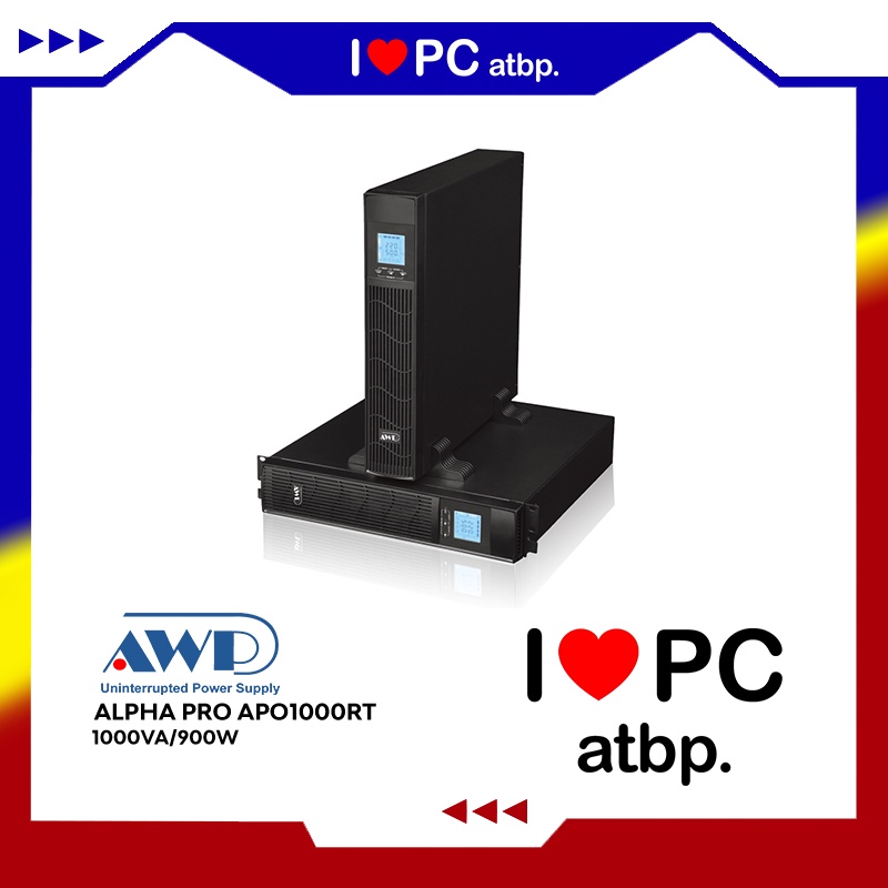 AWP ALPHA PRO APO1000RT, 1000VA/900W, 4 universal socket with LCD ...