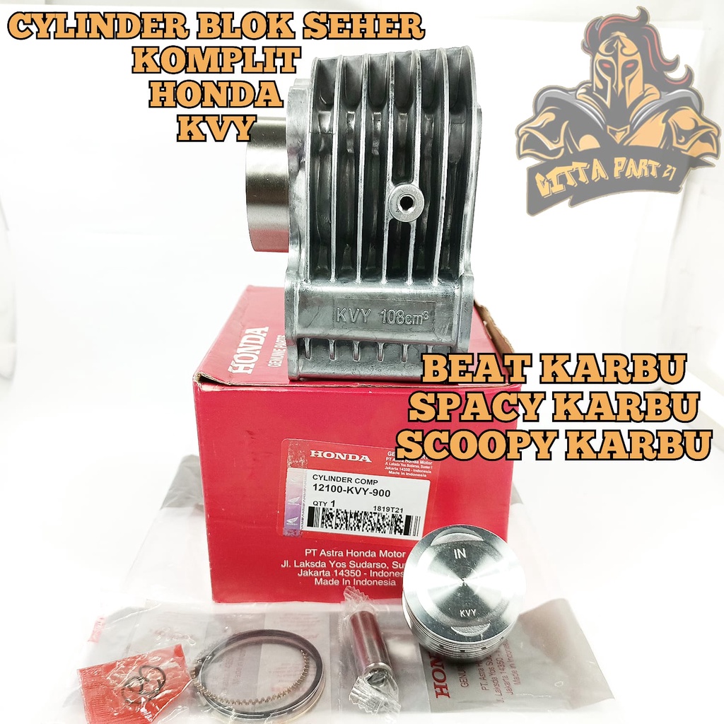 CYLINDER BLOCK SEHER PISTON RING COMPLETE HONDA KVY ORIGINAL QUALITY ORIGINAL HONDA AHM ...