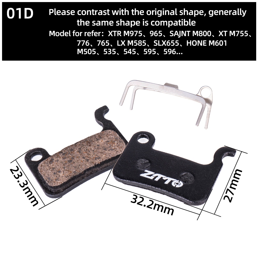 ZTTO MTB Semi Metal Bicycle Brake Pads 1Pairs Universal For M8020 M6100 ...