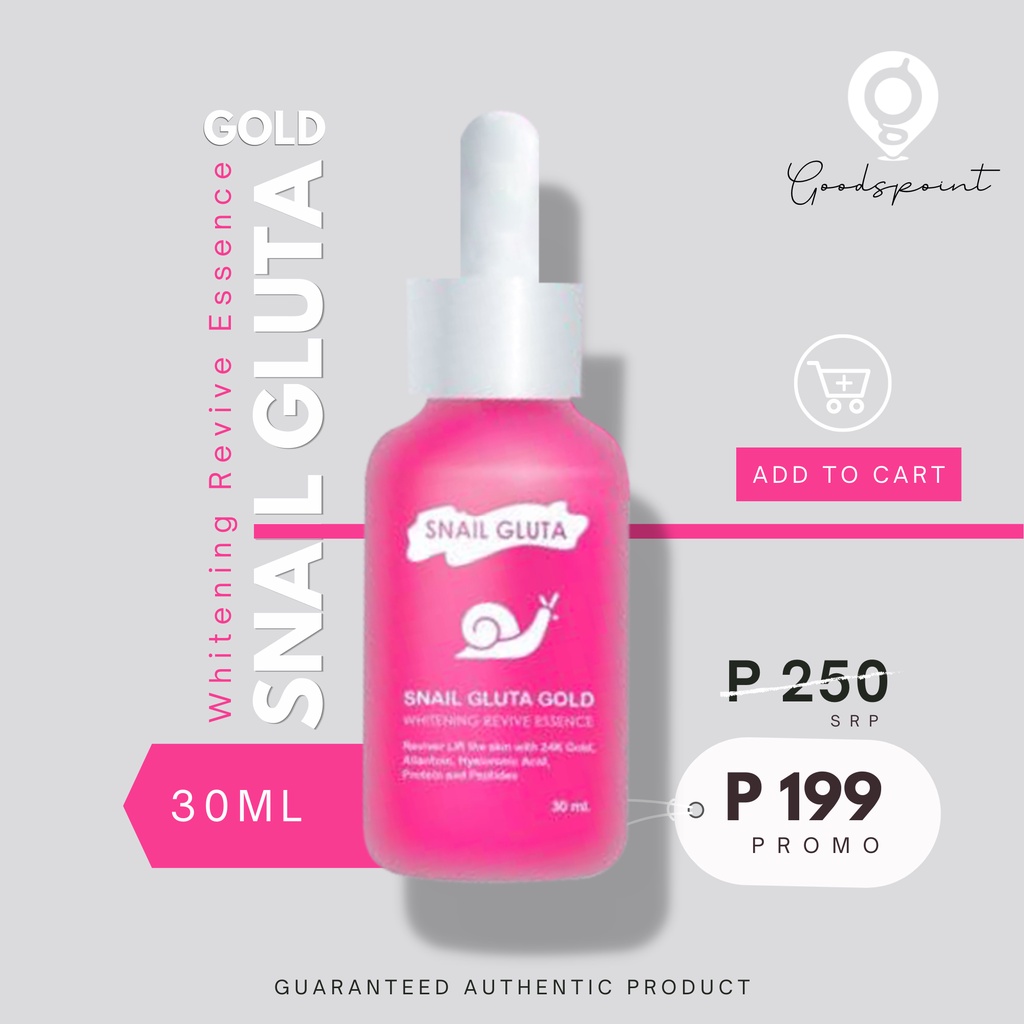 Snail Gluta Gold Serum Whitening Revive Essence Korean formulation 30g ...