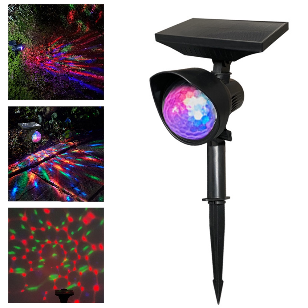 Solar Powered Rotating Projector Lamp RGB Crystal Magic Ball Disco ...