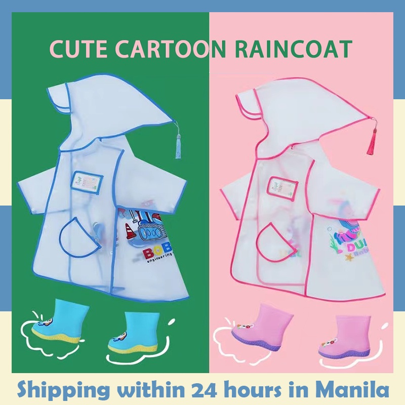 Cartoon Raincoat for Kids Waterproof Lovely Raincoat for Girls Boys ...