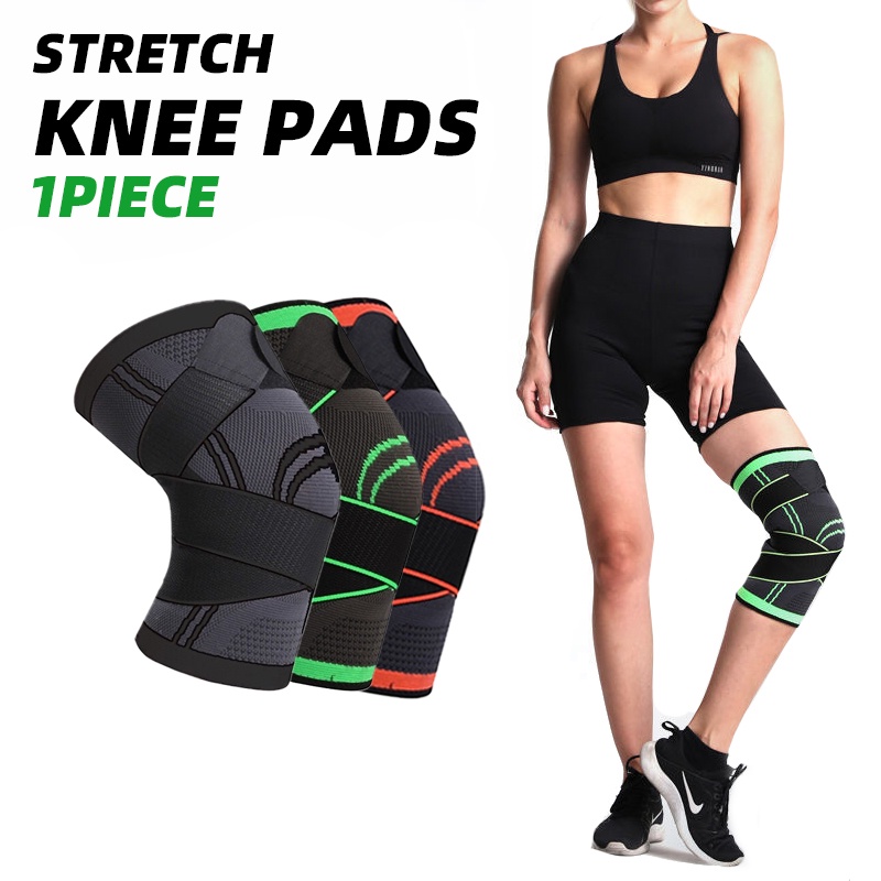 1PC Elastic Nylon Sport Compression Knee Pads Sleeve for Sports Fitness ...