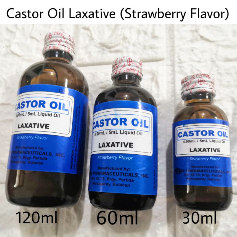 Castor Oil Laxative (Strawberry Flavor) 30ml/60ml/120ml can be taken ...