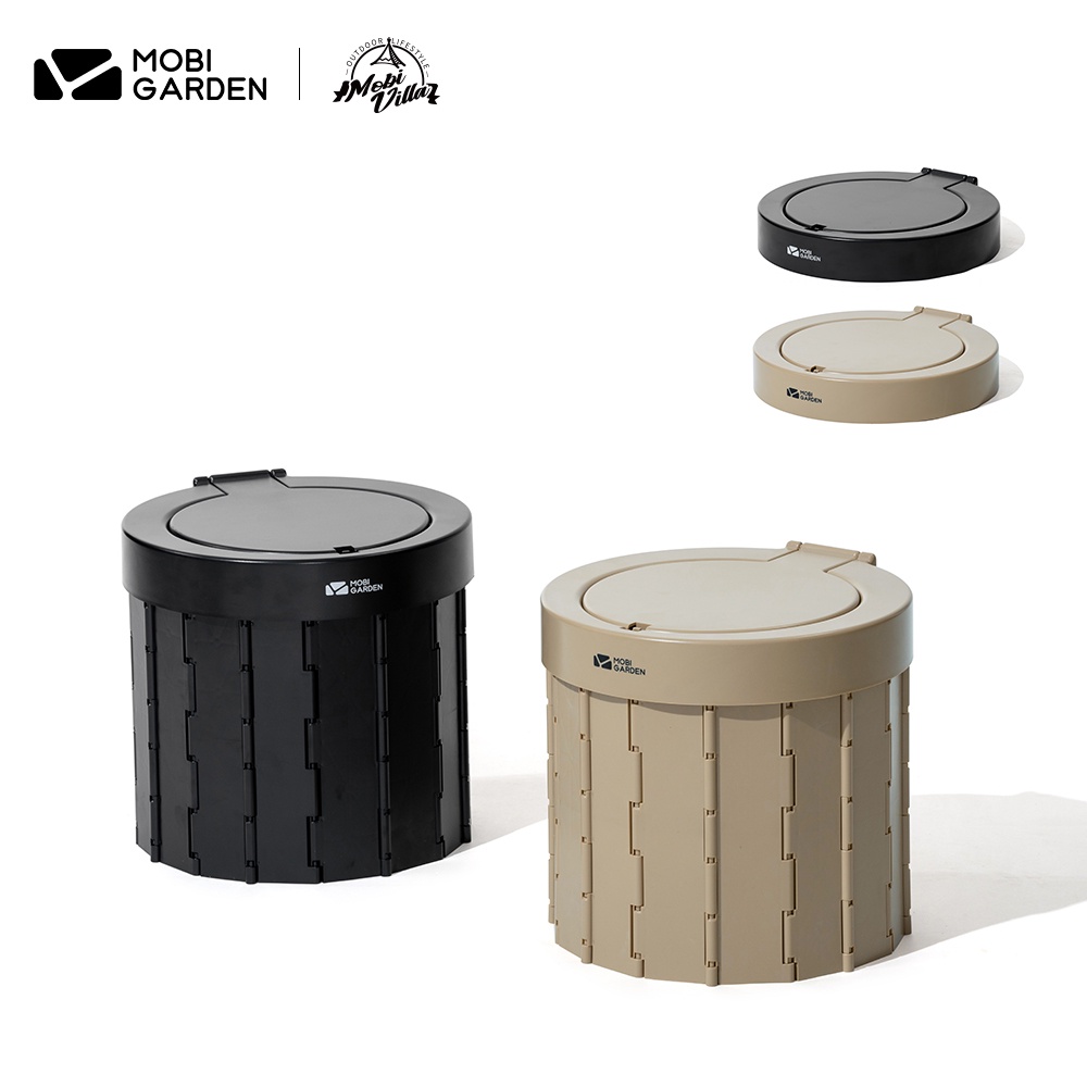 MOBI GARDEN Camping Portable Toilet Folding Trash Garbage Can Outdoor ...